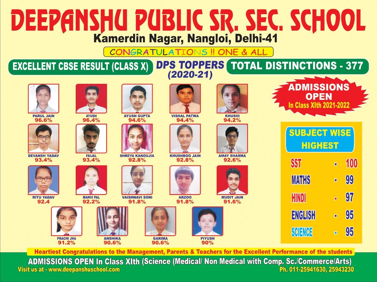 Results-X : Deepanshu Public School